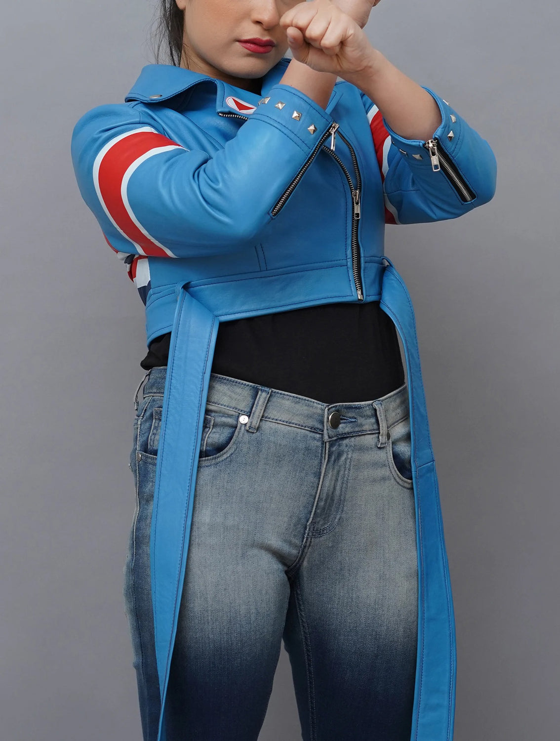 Cammy UK Flag Cropped Leather Jacket – Fanzilla Jackets