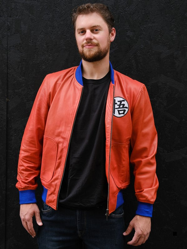Buy Mens Goku Bomber Leather Jacket – Fanzilla Jackets