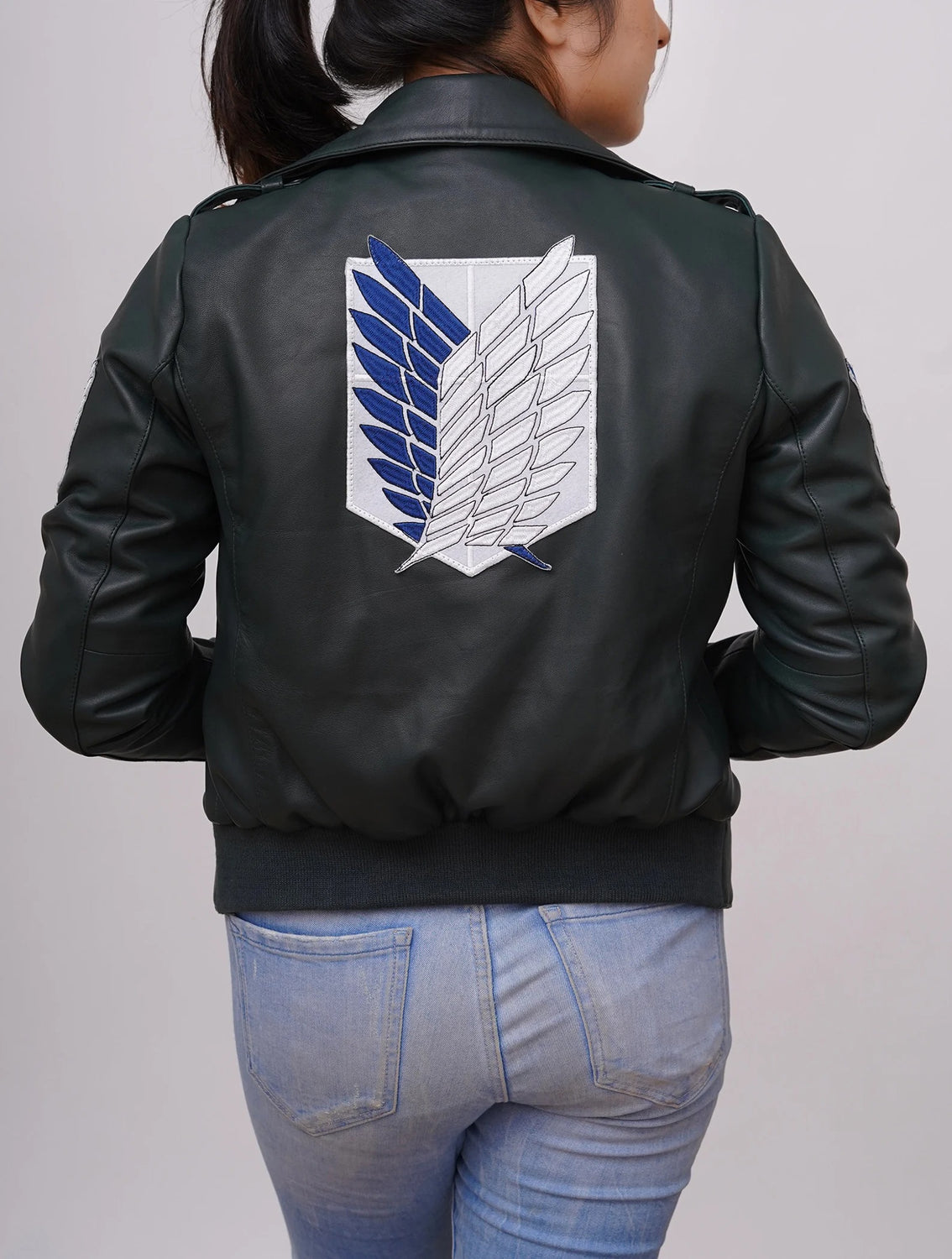 Women’s Attack on Titan Scout Regiment Green Leather Jacket – Fanzilla ...