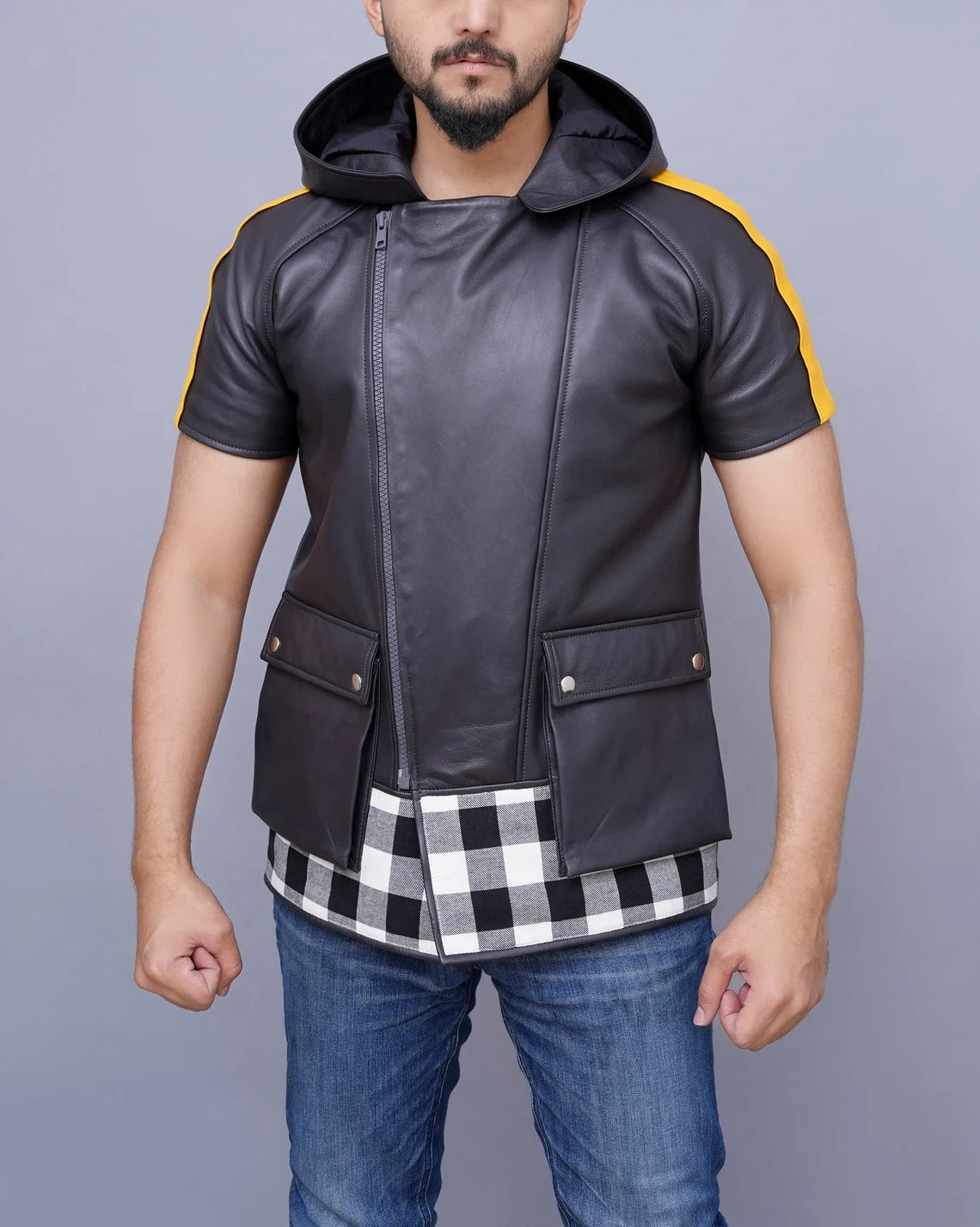 Game Inspired Kingdom III Riku Cosplay Costume Hooded Leather Jacket ...
