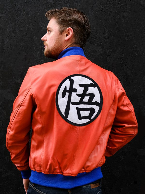 Buy Mens Goku Bomber Leather Jacket – Fanzilla Jackets