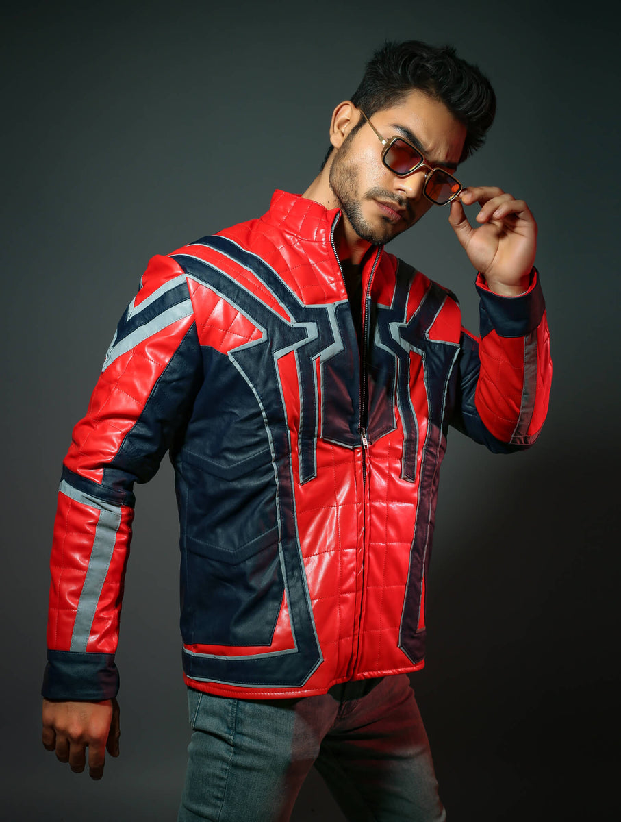 Buy Mens Spiderman Red and Black Leather Jacket – Fanzilla Jackets